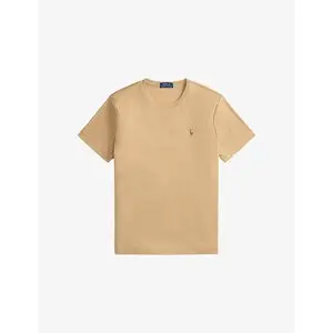 Polo Ralph Lauren Logo-embroidered Custom Slim-fit Cotton-jersey T-shirt - Camel