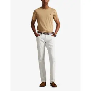 Polo Ralph Lauren Logo-embroidered Custom Slim-fit Cotton-jersey T-shirt - Camel
