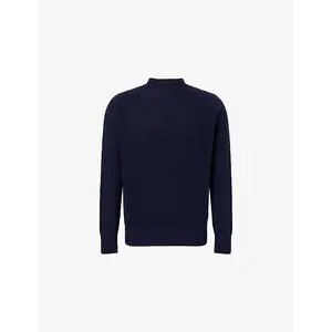 Sunspel Shetland Wool Crew Neck Jumper - Navy