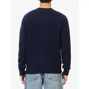 Sunspel Shetland Wool Crew Neck Jumper - Navy