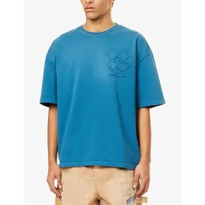 Amiri Ma Quad Oversized Cotton-jersey T-shirt - Blue