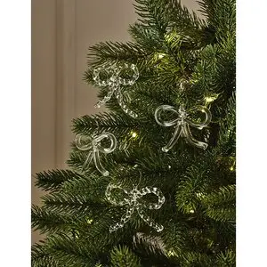 THE WHITE COMPANY Bow Glass Christmas Decorations Set Of Four