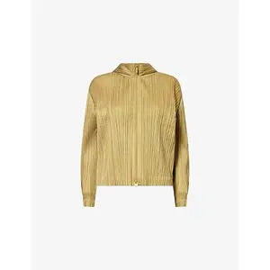 Issey Miyake Plisse Zip-through Knitted Jacket