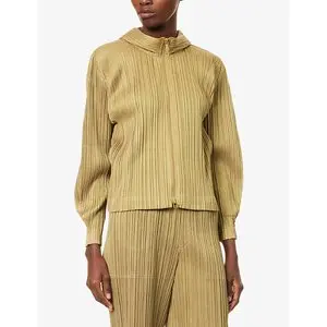 Issey Miyake Plisse Zip-through Knitted Jacket