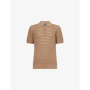 Frescobol Carioca Vidal Short-sleeve Mesh Polo Top - Khaki
