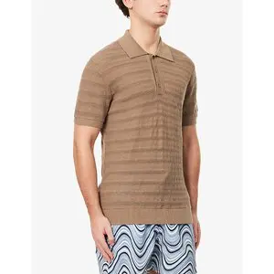 Frescobol Carioca Vidal Short-sleeve Mesh Polo Top - Khaki