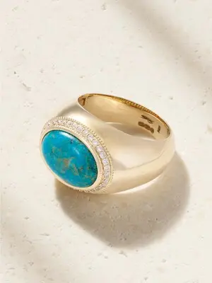Jacquie Aiche 14-karat Gold And Diamond Ring - Blue