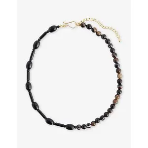A SINNER IN PEARLS Midnight Agate And Onyx Vermeil Necklace - Black
