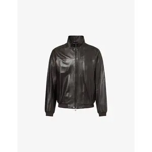 Emporio Armani Core Stand-collar Leather Jacket