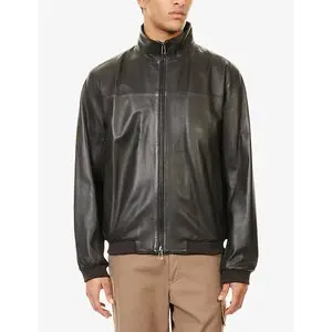 Emporio Armani Core Stand-collar Leather Jacket