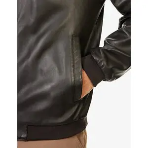 Emporio Armani Core Stand-collar Leather Jacket
