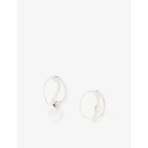 PLOW Wave Pierces Sterling And Moonstone Hoop Earrings