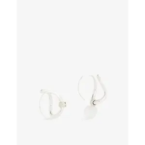 PLOW Wave Pierces Sterling And Moonstone Hoop Earrings