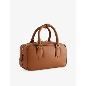 Miu Miu Arcadie Leather Top Handle Bag - Cognac