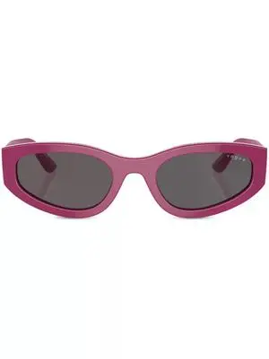 VOGUE EYEWEAR Logo-print Oval-frame Sunglasses - Pink