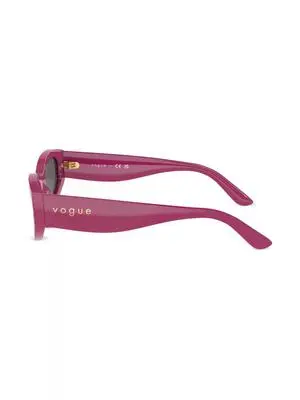 VOGUE EYEWEAR Logo-print Oval-frame Sunglasses