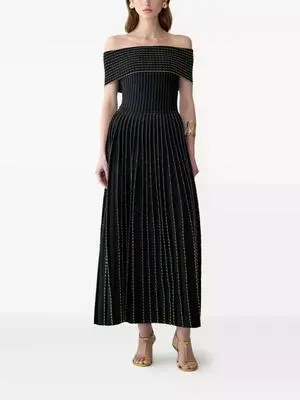 Carolina Herrera Bead-embroidered Off-shoulder Dress