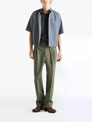 Prada Triangle-detail Short-sleeved T-shirt - Grey