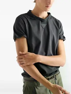 Prada Triangle-detail Short-sleeved T-shirt - Grey