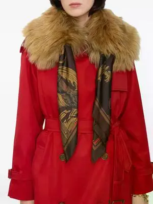 Burberry Scarf Trim Shearling Collar