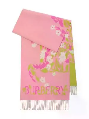 Burberry Wide Floral Ekd Cashmere Scarf