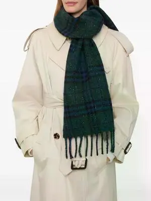 Burberry Check-pattern Fringed Scarf