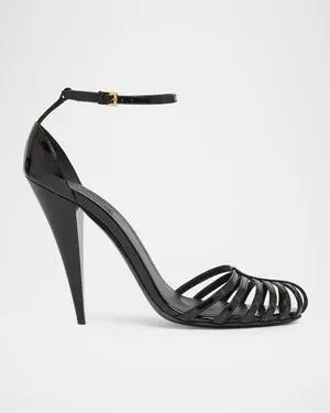 Givenchy 95mm Caged Patent Leather Pumps - Black