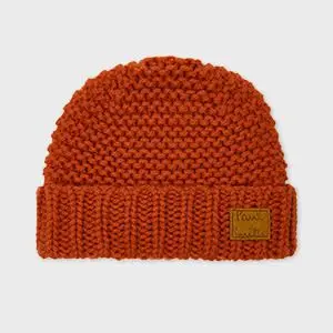 Paul Smith Burnt Chunky Knit Wool Beanie - Orange