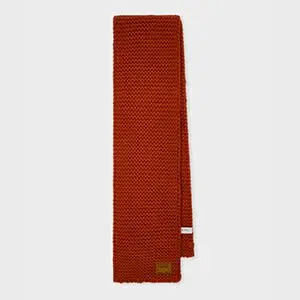 Paul Smith Burnt Chunky Knit Wool Scarf - Orange