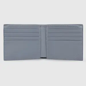 Gucci Dusty Interior Gg Bi-fold Wallet Gg Canvas - Blue