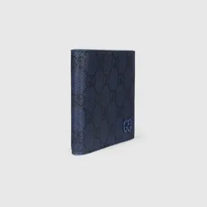 Gucci Dusty Interior Gg Bi-fold Wallet Gg Canvas - Blue