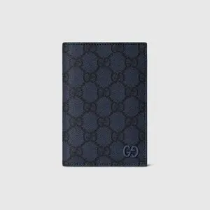 Gucci Green Interior Gg Passport Case Gg Canvas - Blue