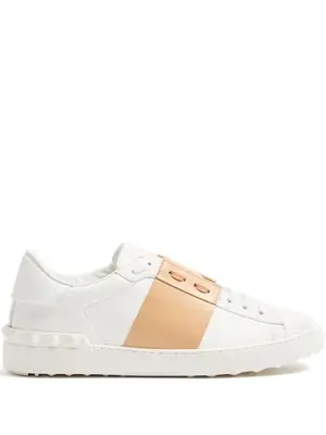 Valentino Garavani Open Leather Sneakers - Beige