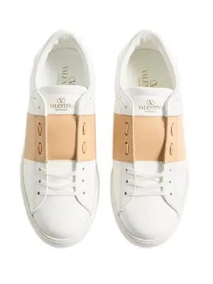 Valentino Garavani Open Leather Sneakers - Beige
