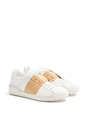 Valentino Garavani Open Leather Sneakers - Beige