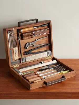 WOHNGEIST Swiss Leather-trimmed Wooden Toolkit