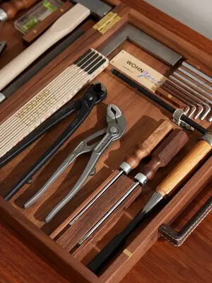 WOHNGEIST Swiss Leather-trimmed Wooden Toolkit