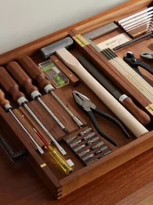 WOHNGEIST Swiss Leather-trimmed Wooden Toolkit
