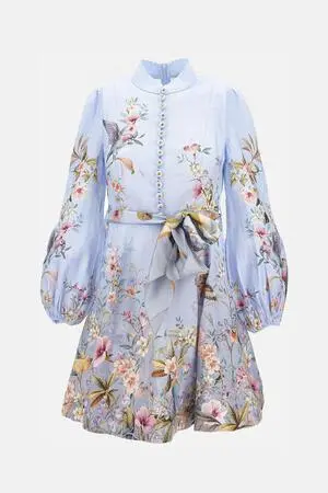 Zimmermann Mini Buttoned Linen Dress
