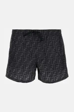 Fendi Ff Print Boxer Swimsuit - Black