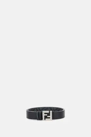 Fendi Ff Buckle Leather Belt - Black