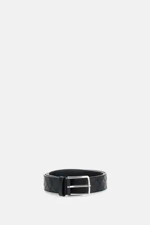 Bottega Veneta Woven Leather Belt Nero