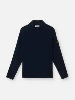 Stone Island Sweater In Geelong Wool - Blue
