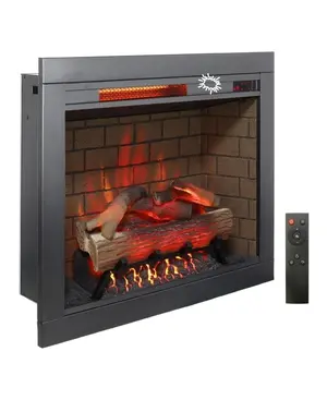 FLYNAMA 28 Inch Infrared Electric Fireplace With Removable Trim Kit Insert