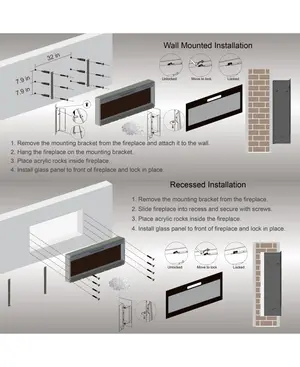 FLYNAMA Smart 50" Wifi-enabled Electric Fireplace Heater