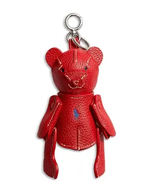 Polo Ralph Lauren Polo Bear Leather Bag Charm - Red