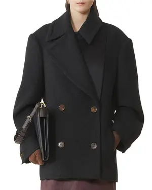 LANVIN Wool Pea Coat - Anthracite