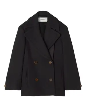 LANVIN Wool Pea Coat - Anthracite