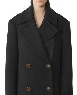 LANVIN Wool Pea Coat - Anthracite