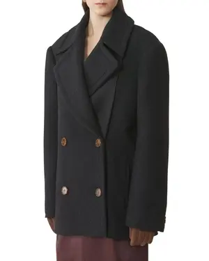 LANVIN Wool Pea Coat - Anthracite